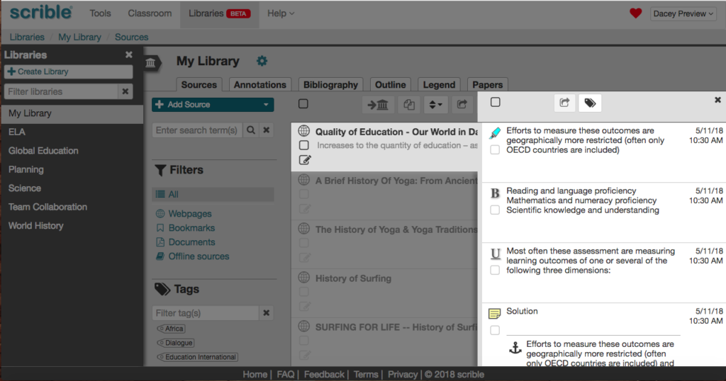 Scrible Launches Outlining, Annotation Tagging and New Libraries Interface