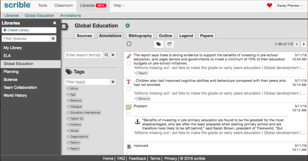 Scrible Launches Outlining, Annotation Tagging and New Libraries Interface